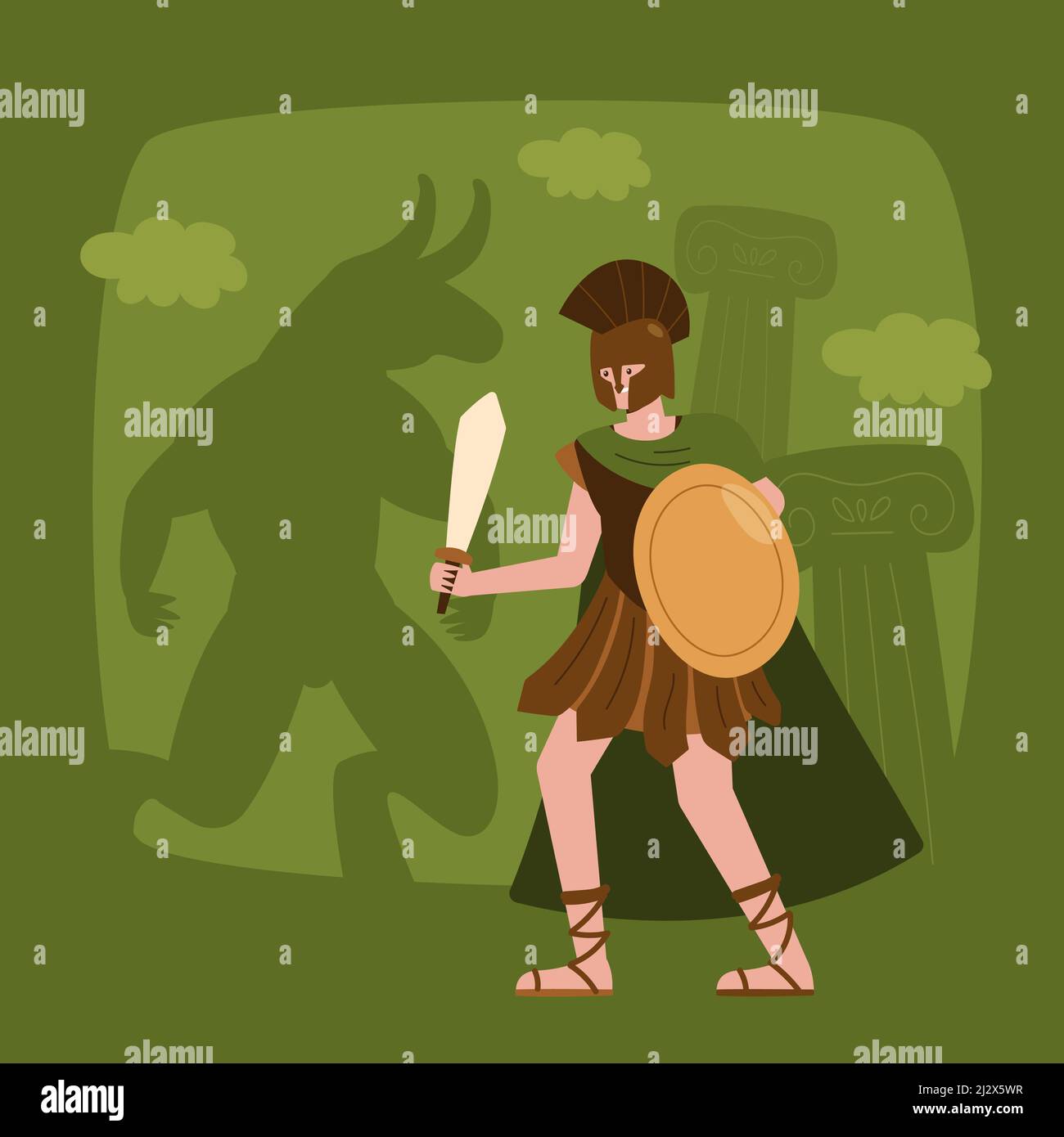 Hand drawn greek mythology illustration Vector illustration Stock ...