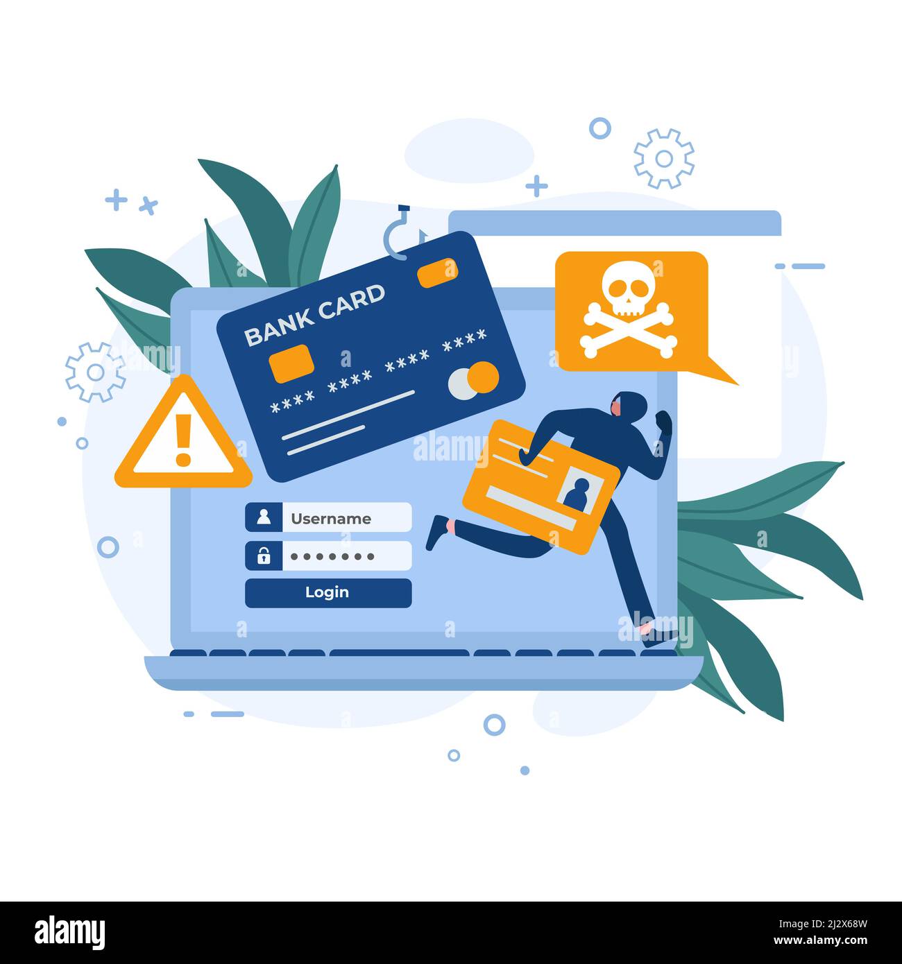 Hand drawn flat design ransomware illustration Vector illustration ...