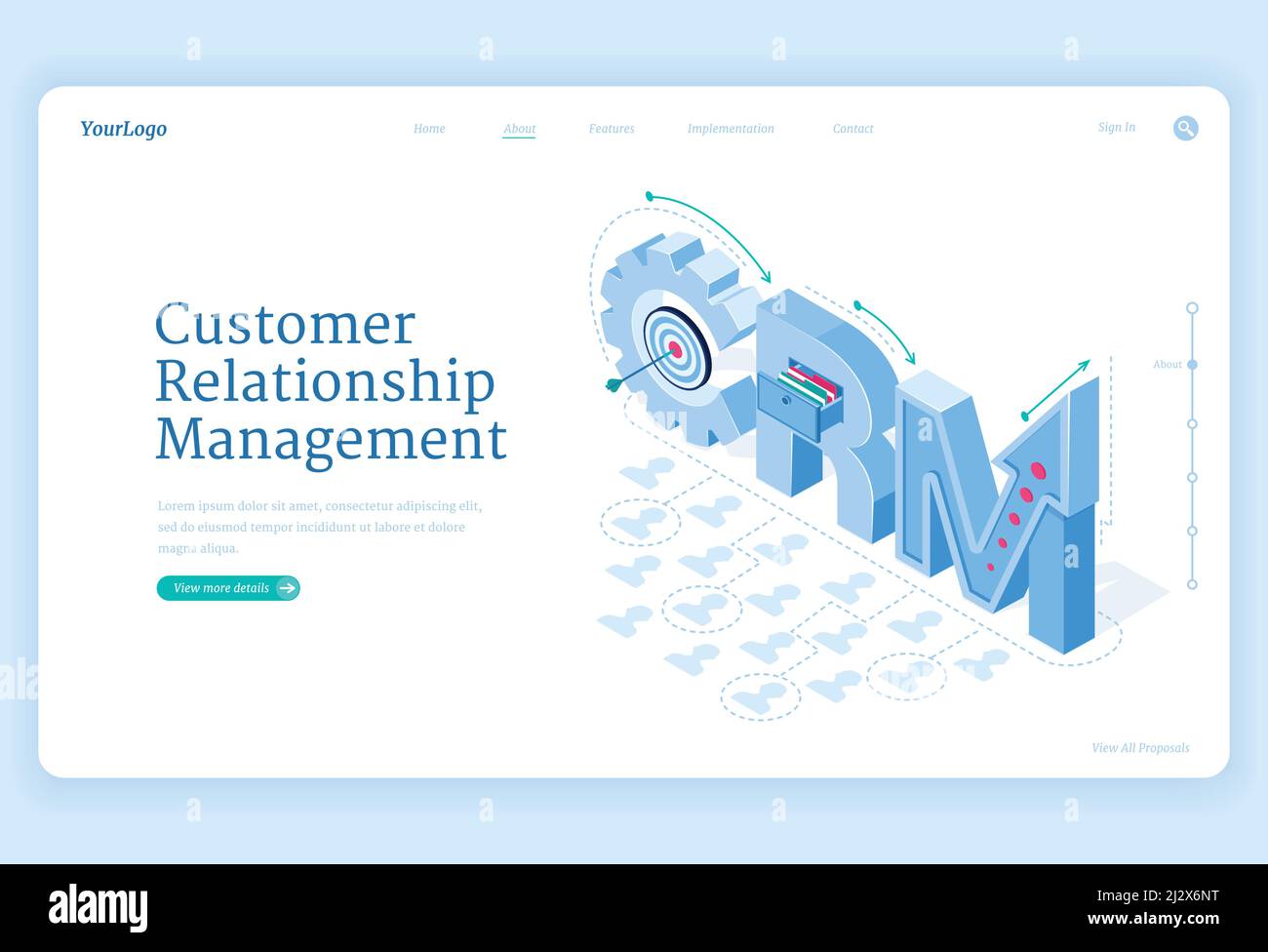 Customer relationship management banner. Marketing strategies and ...