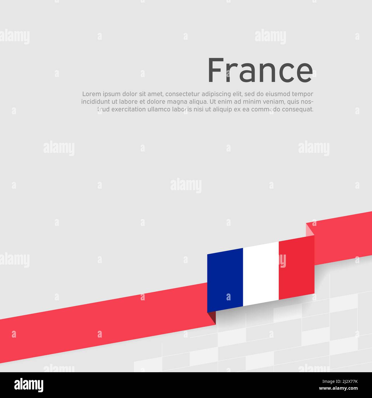 France flag background. Ribbon color flag of france on a white ...