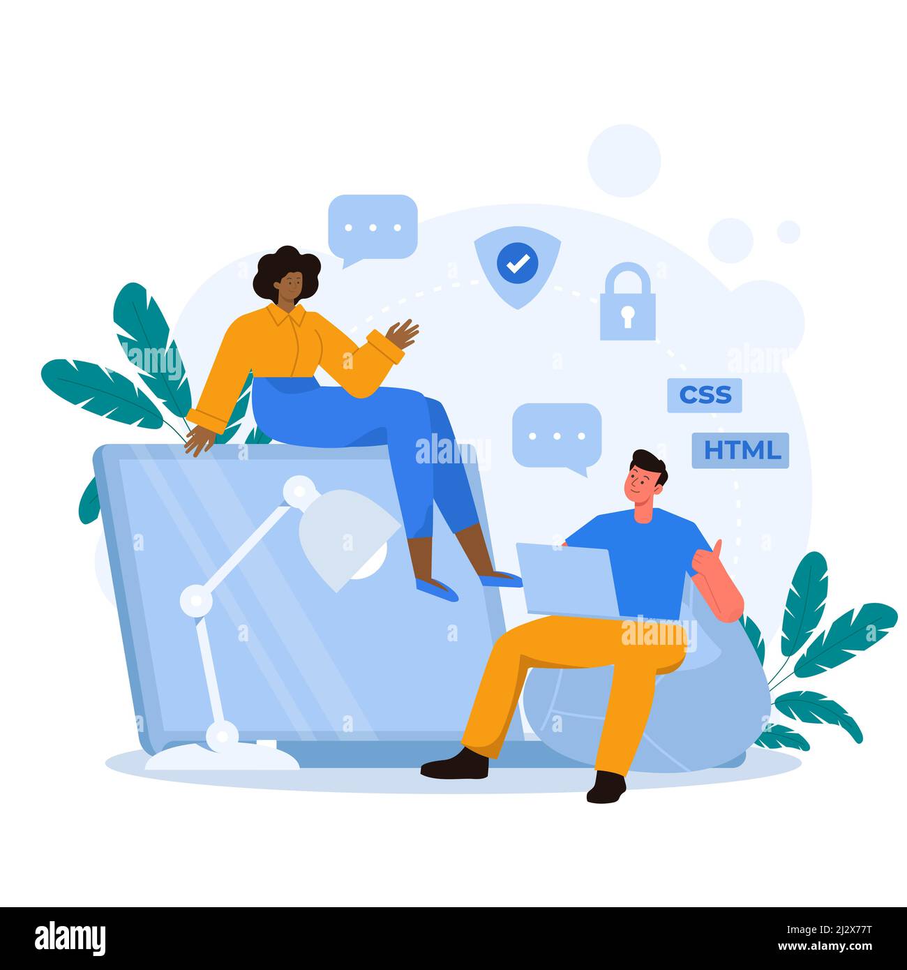 Hand drawn flat design intranet illustration Vector illustration Stock ...