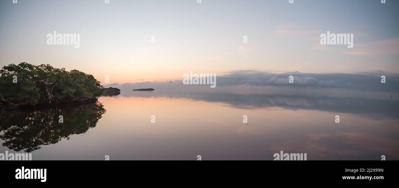 A beautiful view of the sea with reflection of sunset, Deering Estate ...