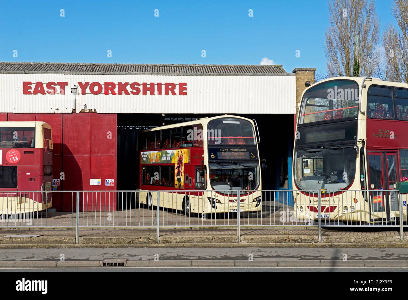 Buses at East Yorkshire Bus Company's bus station, Pocklington, East ...