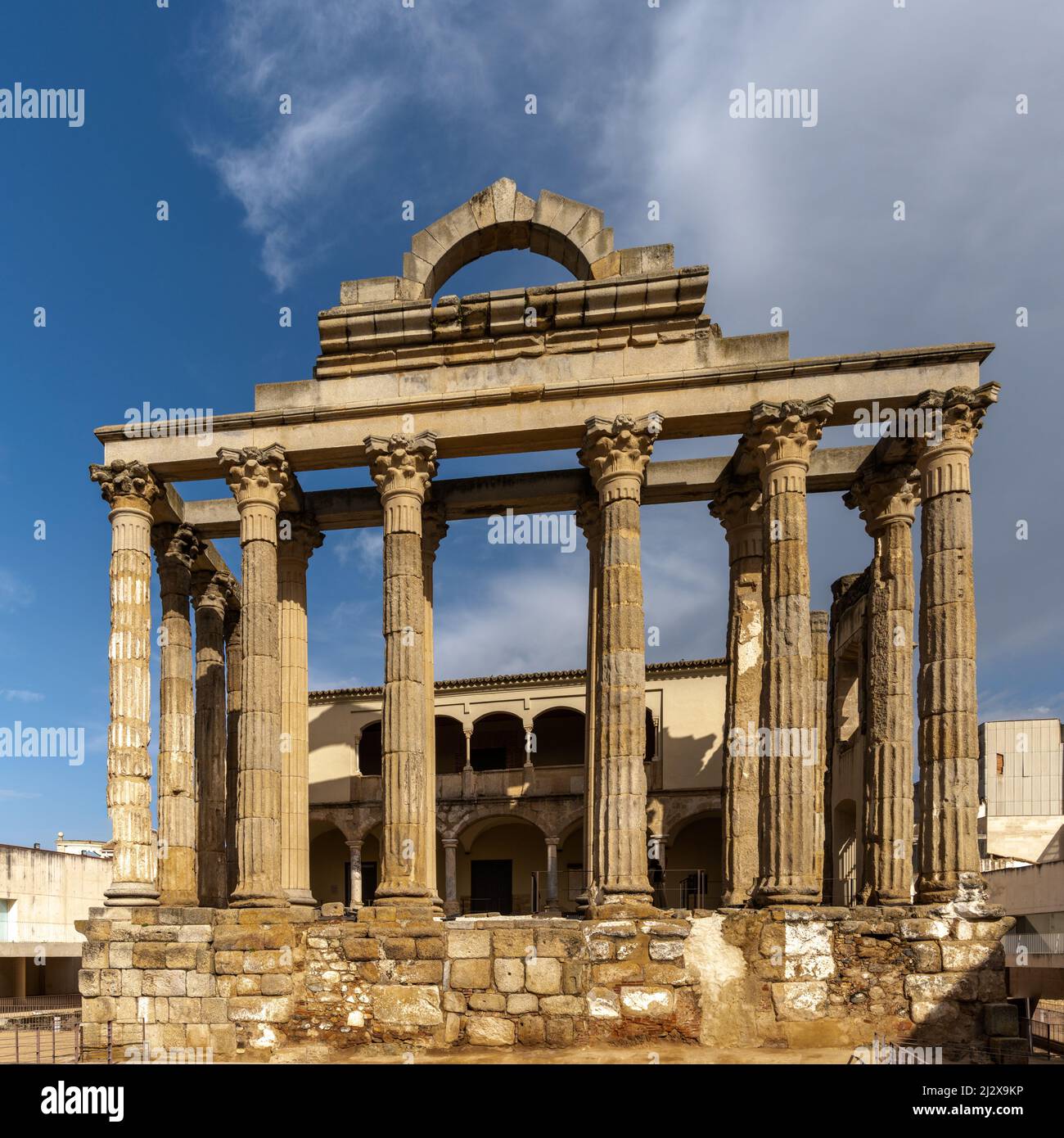 Merida, Spain -- 28 March, 2022: the historic Roman Temple of Diana ...