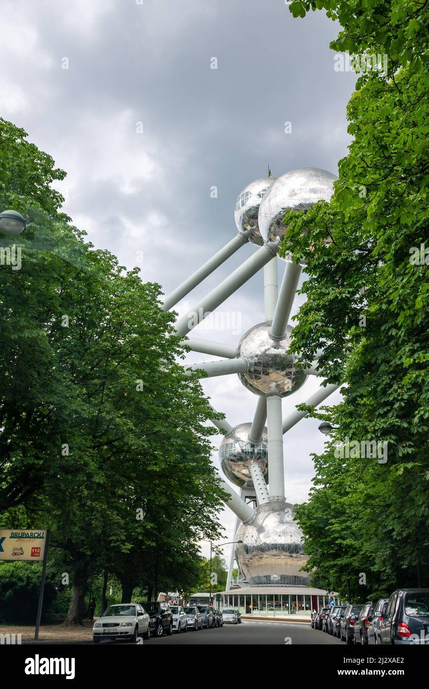 A modern structure of an atom in Brussels, Belgium Stock Photo - Alamy