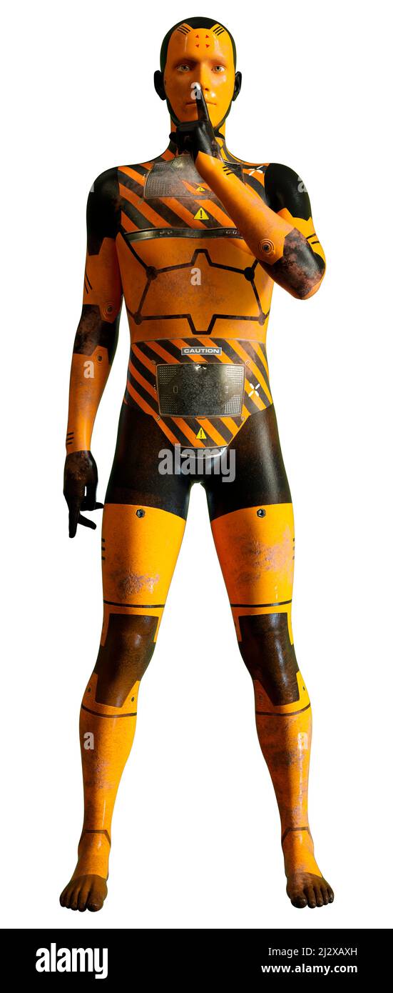 3D rendering of a male robot isolated on white background Stock Photo ...