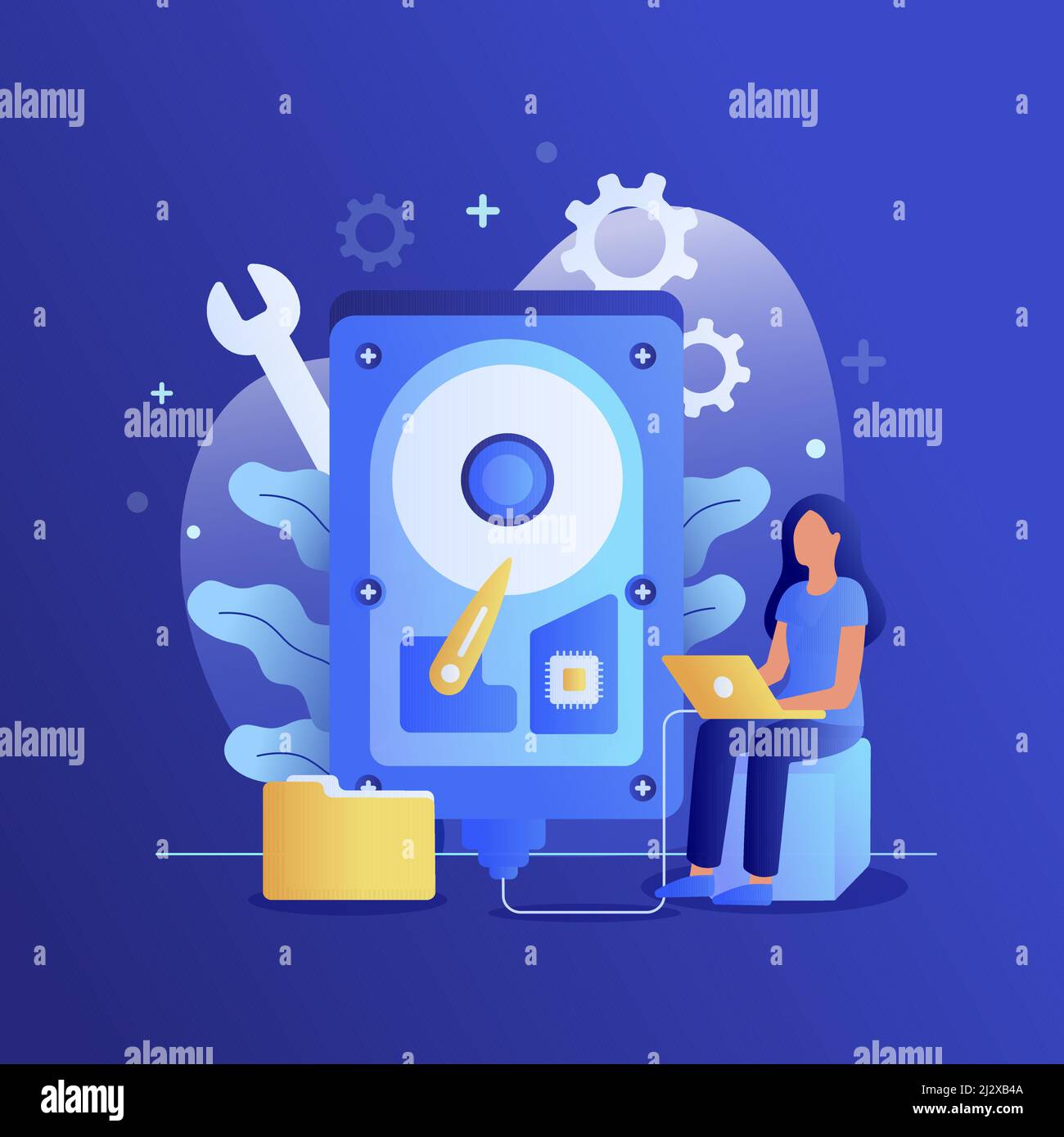 Gradient hard drive illustration Vector illustration Stock Vector Image ...