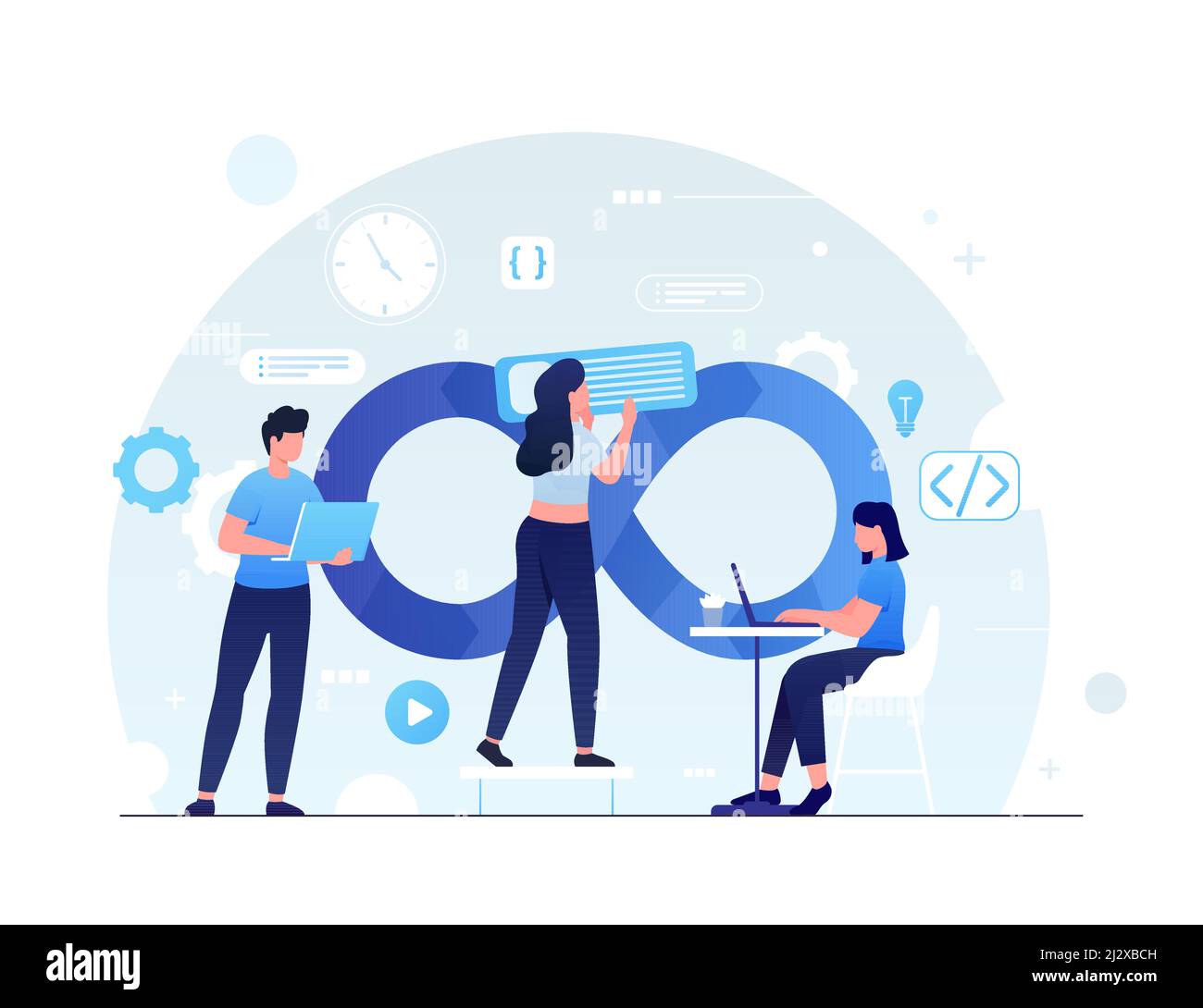 Gradient devops illustration Vector illustration Stock Vector Image ...