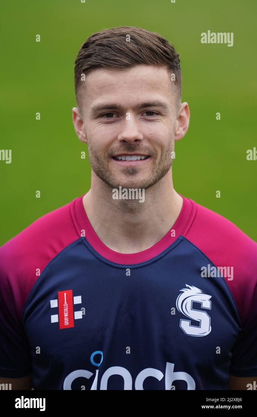 Northamptonshire's Lewis McManus during a photocall at The County ...