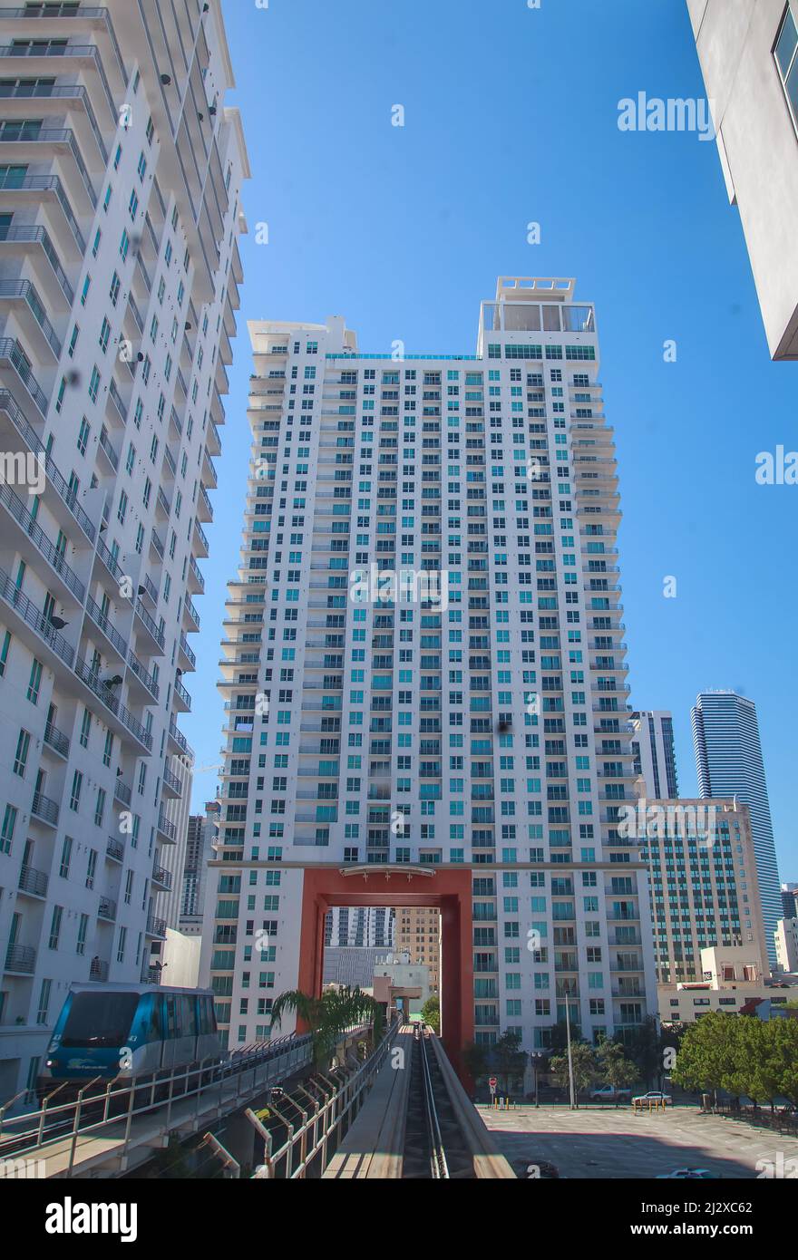 The Miami downtown with modern buildings in Florida Stock Photo - Alamy