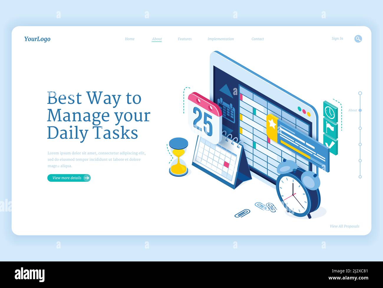 Daily tasks management banner. Software and strategies for productive ...