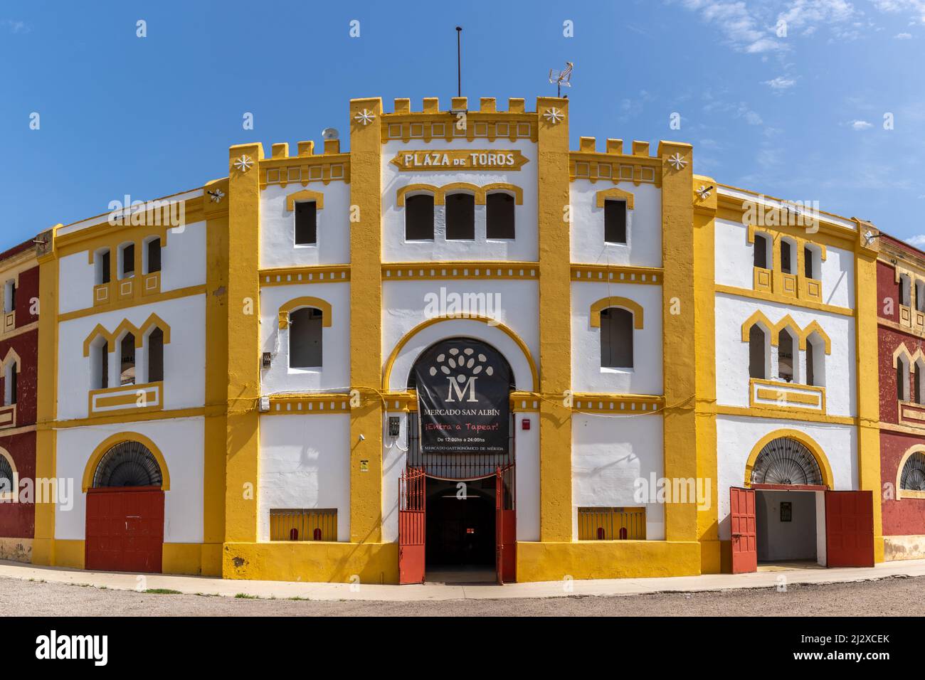 Merida, Spain -- 28 March, 2022: view of the colorful and historic ...