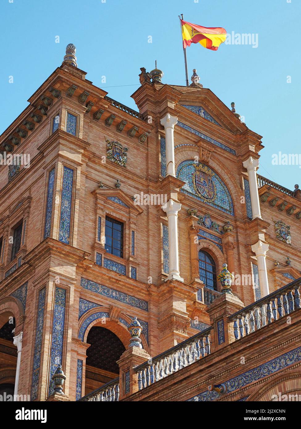 A vertical shot of a beautiful architectural building in Seville, Spain ...
