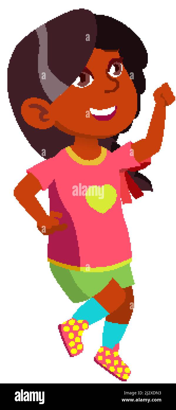 Kid Girl Jumping And Celebrate Victory Vector Stock Vector Image & Art ...