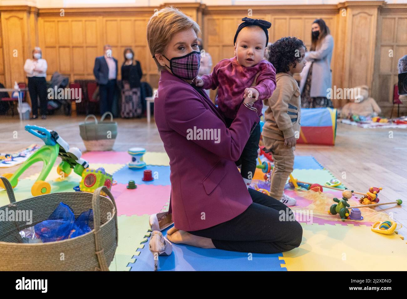 First Minister Nicola Sturgeon with nine month old Amelia Mackinnon as ...