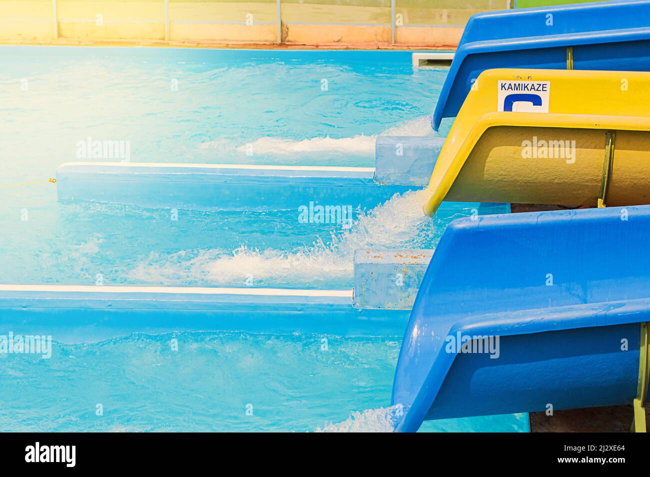 Swimming pool with water slides hi-res stock photography and images - Alamy