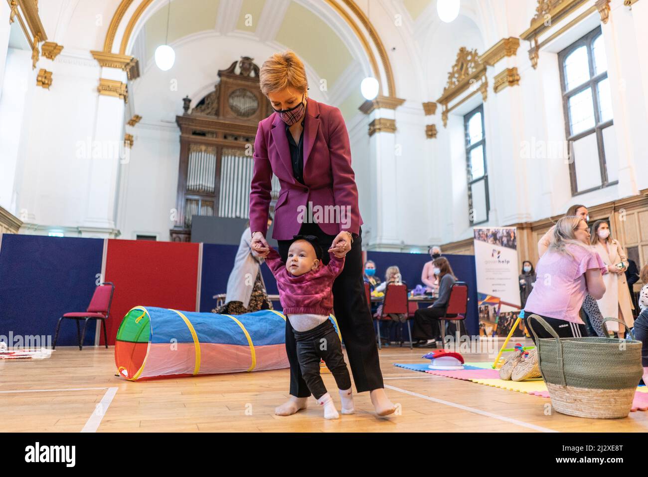 First Minister Nicola Sturgeon with nine month old Amelia Mackinnon as ...