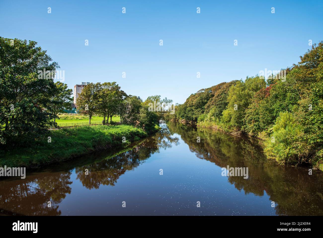 A view of the River Irvine which flows through the town of Irvine in ...