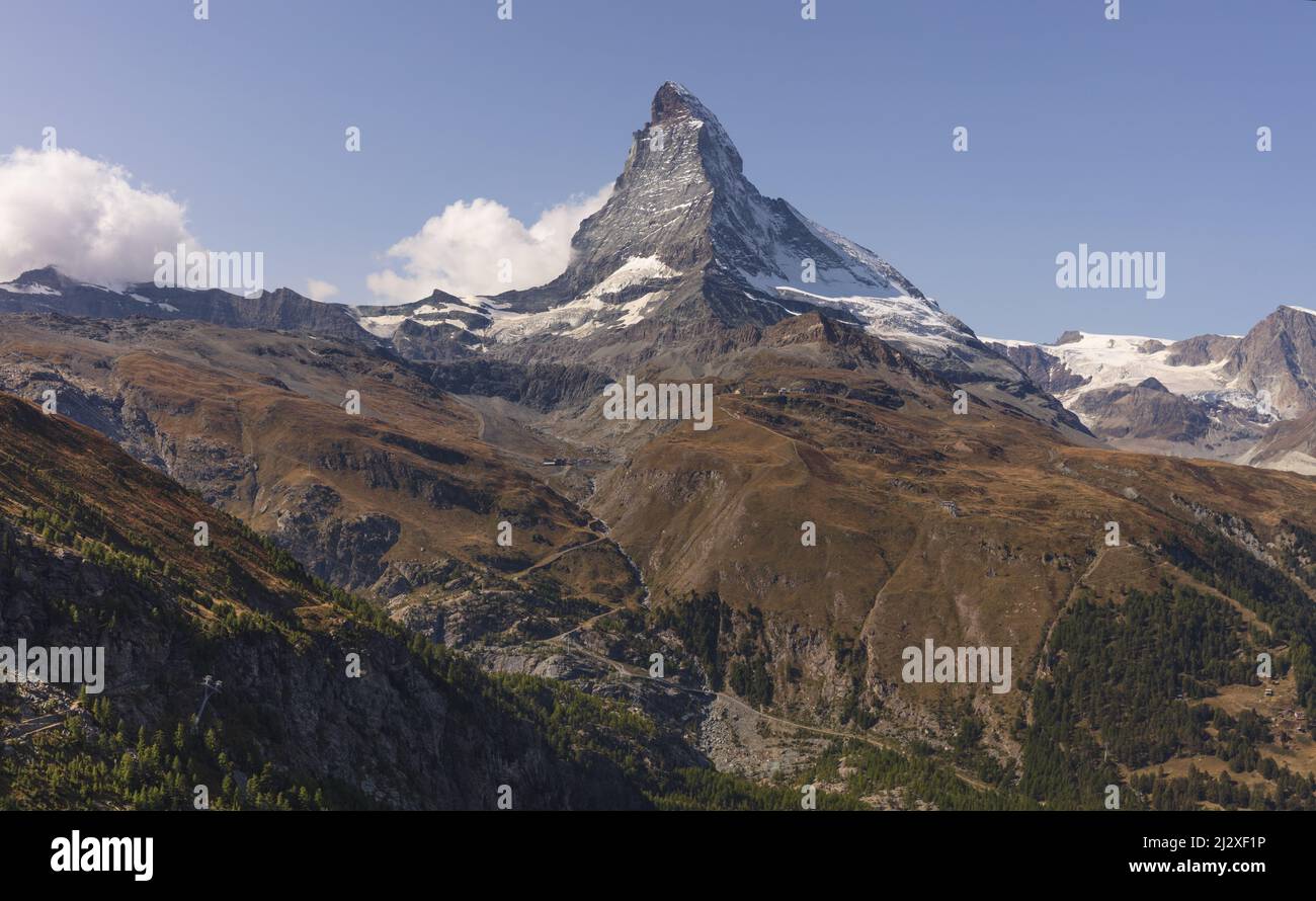 Mount Matterhorn from Gornergrat Valley near Zermatt, Wallis ...