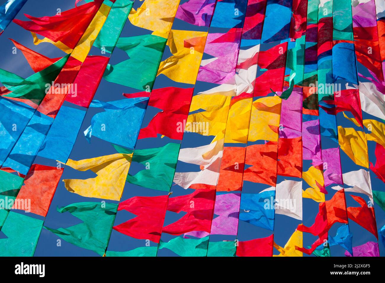 colorful flags of June festivals in Brazil Stock Photo - Alamy