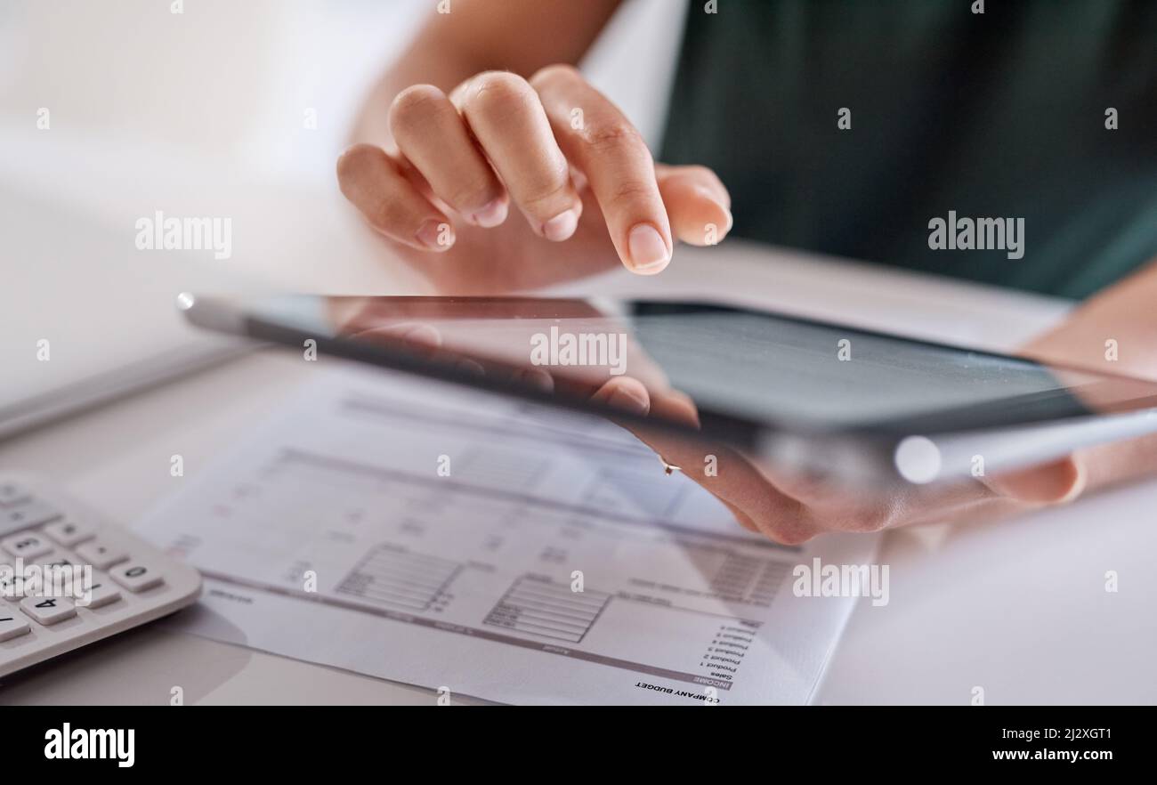 Technology greatly assists with all her duties. Closeup shot of an ...