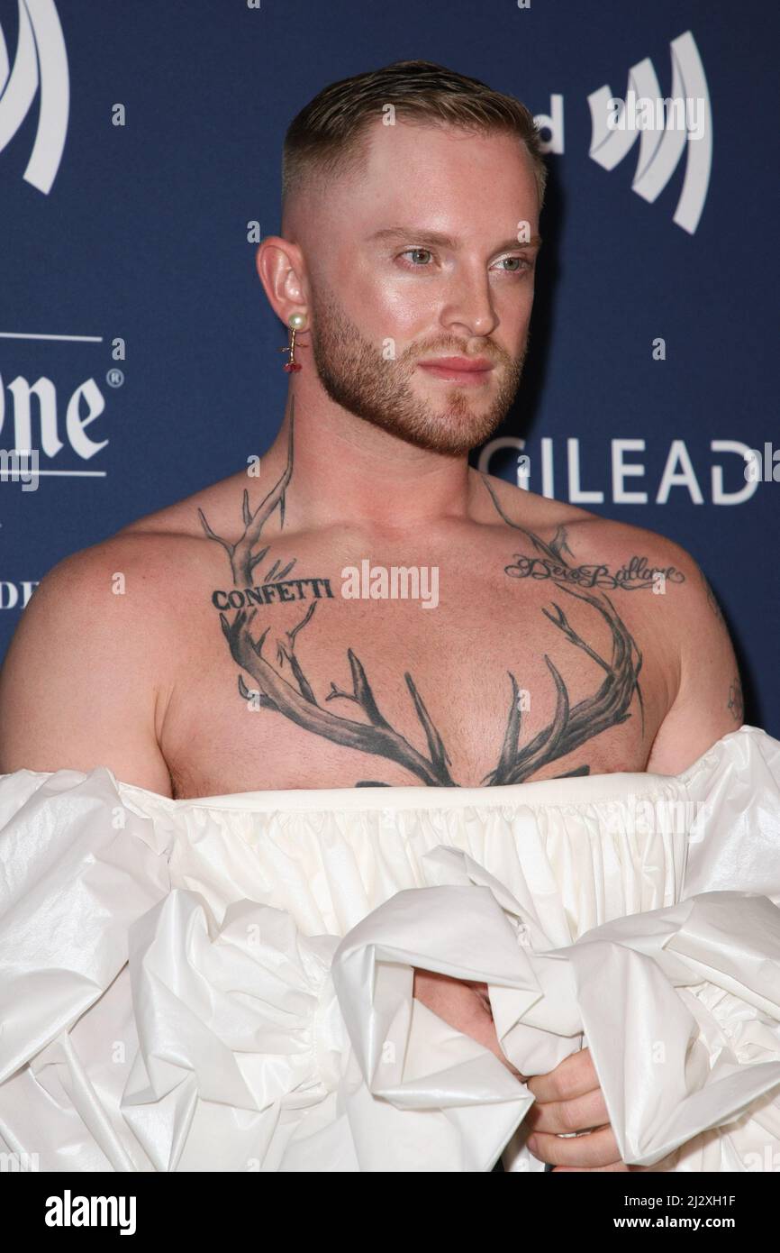 August Getty attends the 33rd Annual GLAAD Media Awards on April 02 ...