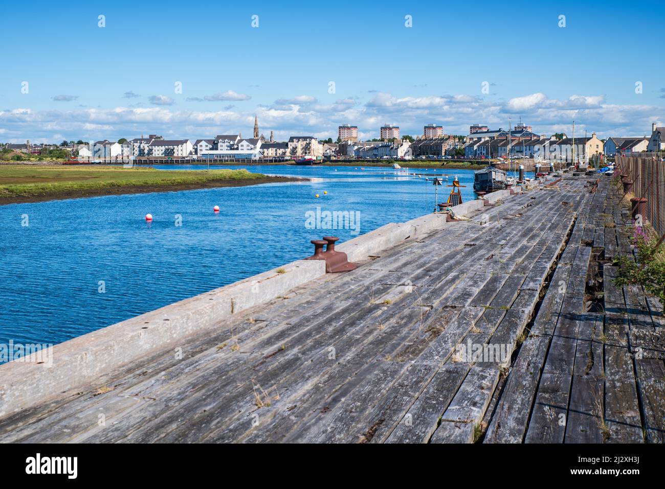 A view of the harbourside area at the town of Irvine in North Ayrshire ...