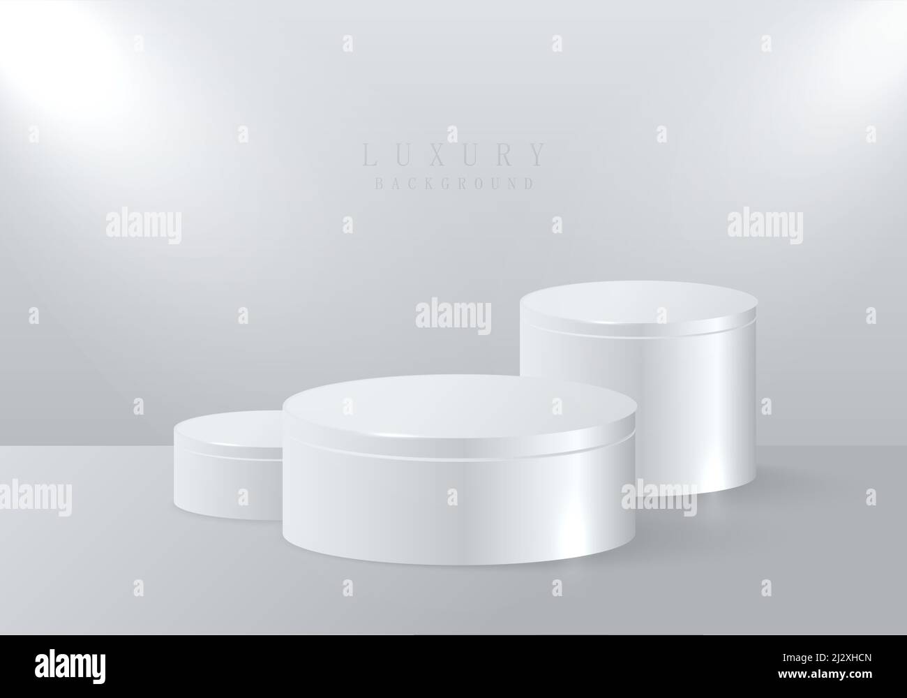 Abstract silver display podium ranking template design. Overlapping ...