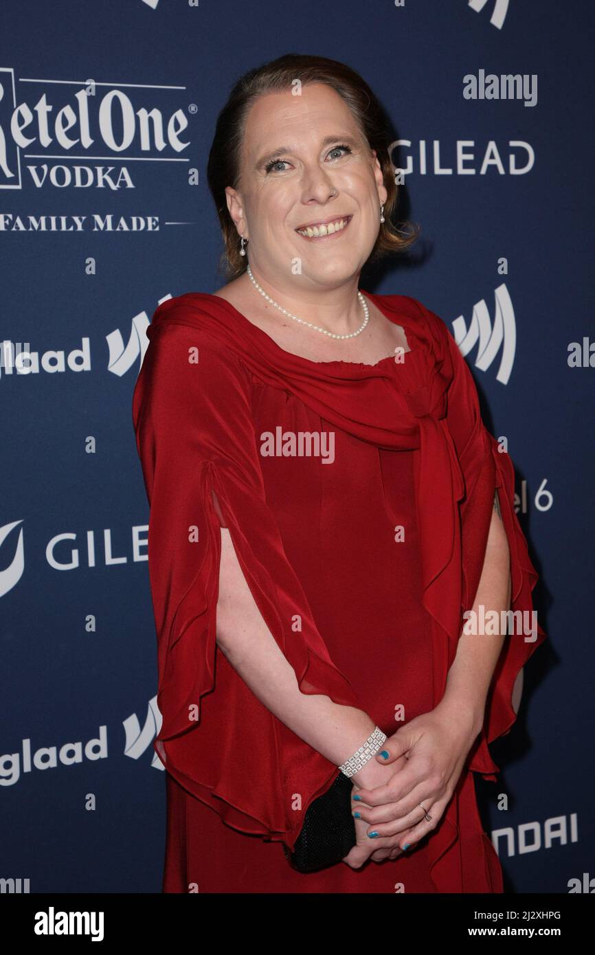 Amy Schneider attends the 33rd Annual GLAAD Media Awards on April 02 ...