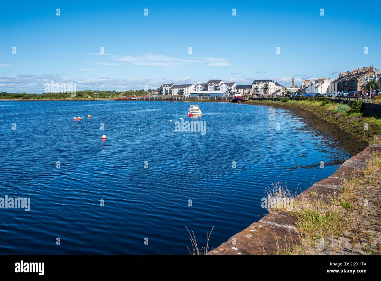 A view of the harbourside area at the town of Irvine in North Ayrshire ...