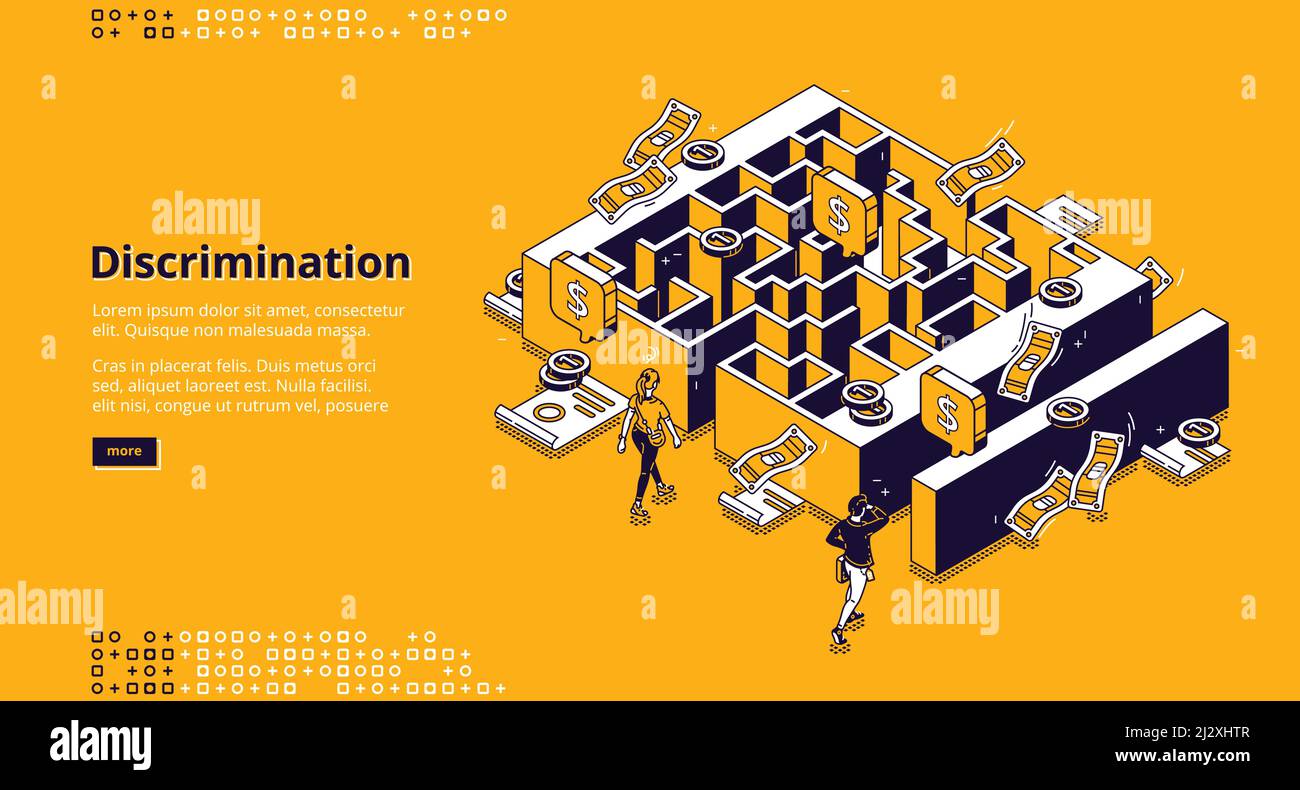 Discrimination banner. Concept of gender inequality in business ...