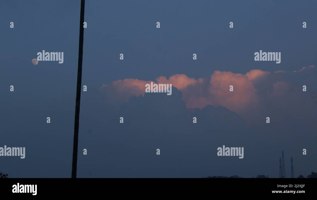 This is a twilight, where sun is fading and its reflection is hitting ...