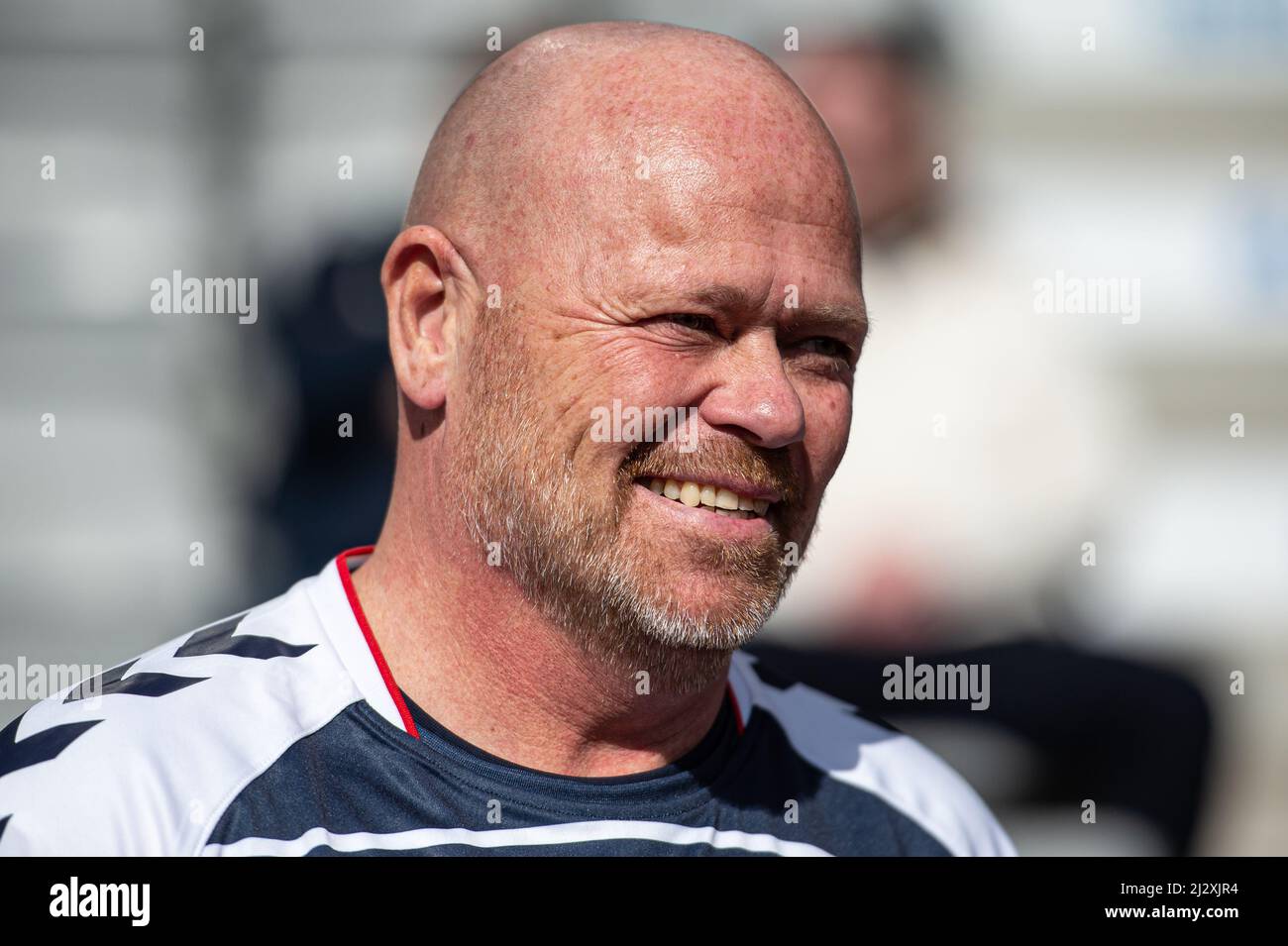 Aarhus, Denmark. 03rd, April 2022. Former AGF player Stig Tofting is ...