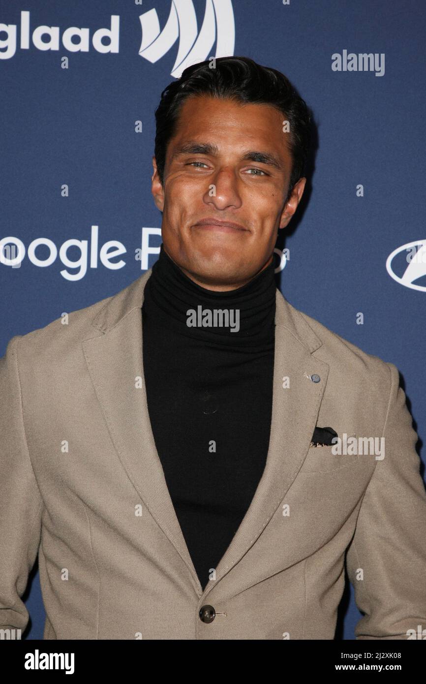 Staz Nair attends the 33rd Annual GLAAD Media Awards on April 02, 2022 ...