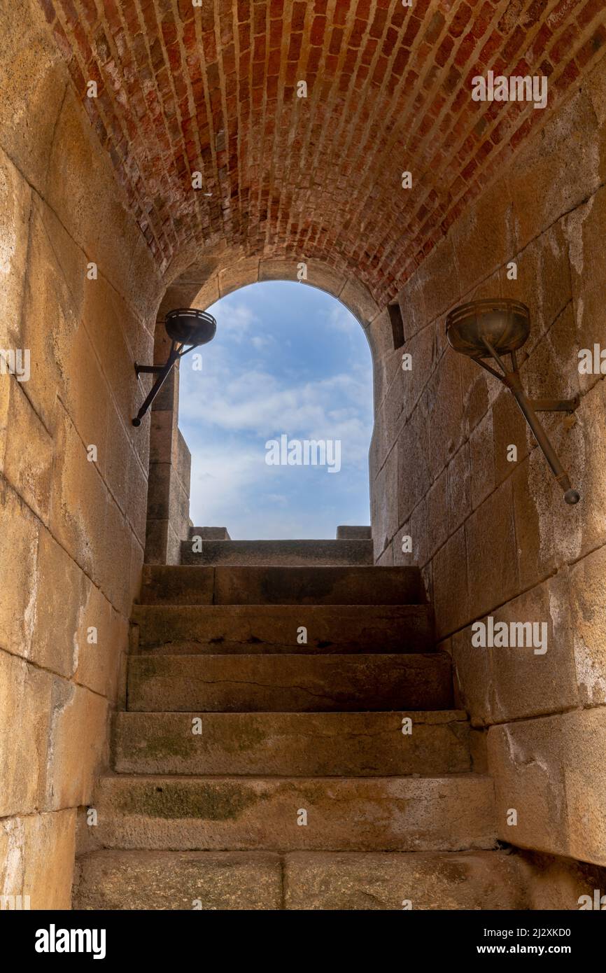 Merida, Spain -- 28 March, 2022: stone hallway in the Roman ...