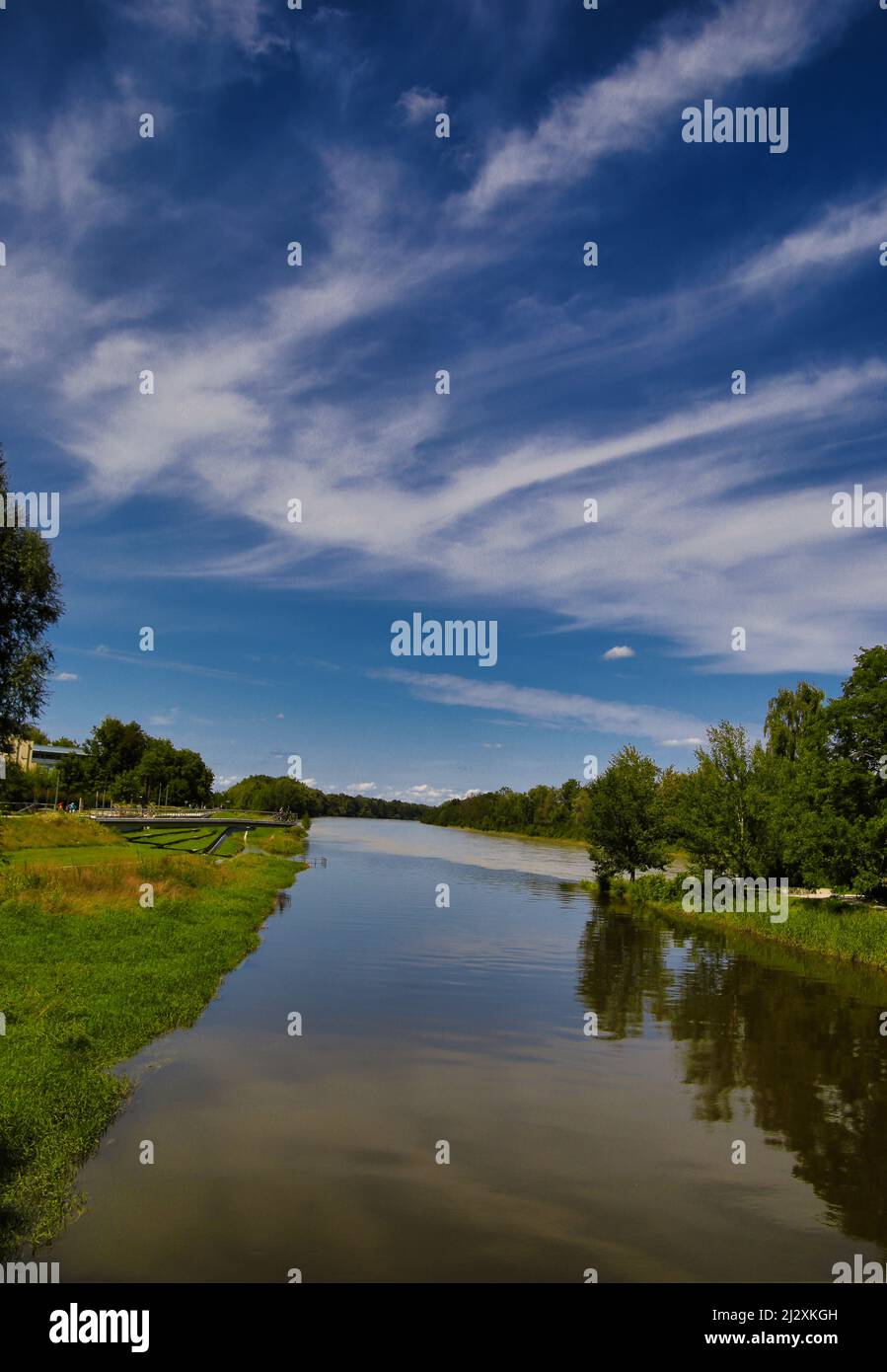 In Rosenheim muendet die Mangfall in den Inn Stock Photo - Alamy