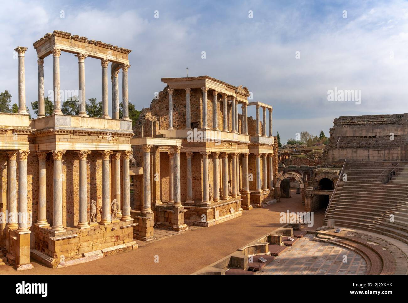 Merida, Spain -- 28 March, 2022: view of the Roman amphitheater in ...