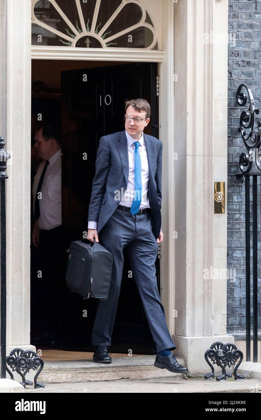 Simon Clarke MP, Chief Secretary to the Treasury, is seen at 10 Downing ...