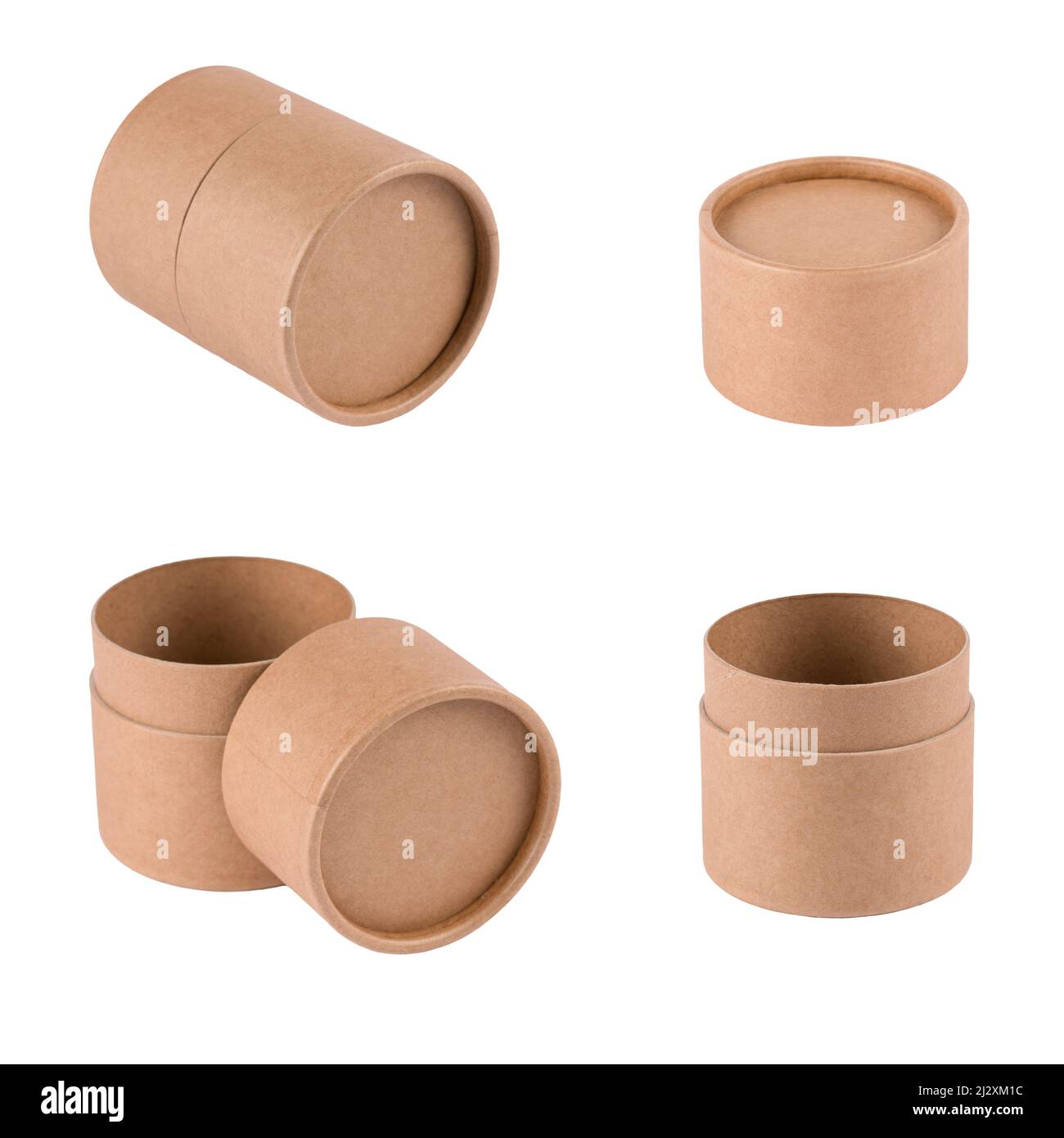 Mockup image of paper tubes with paper cap in different positions ...