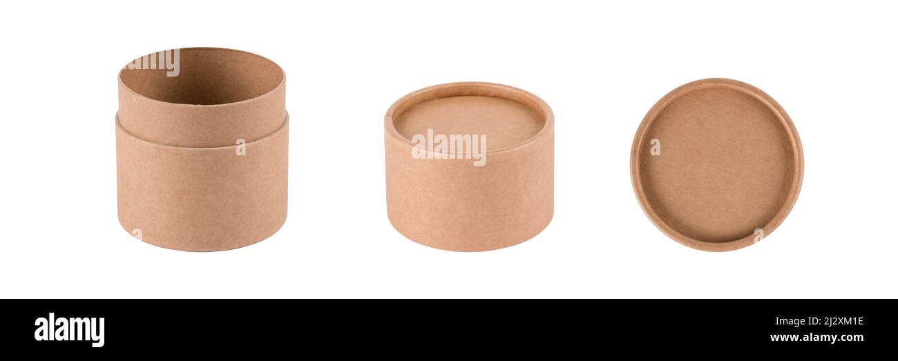 Mockup image of paper tubes with paper cap in different positions ...