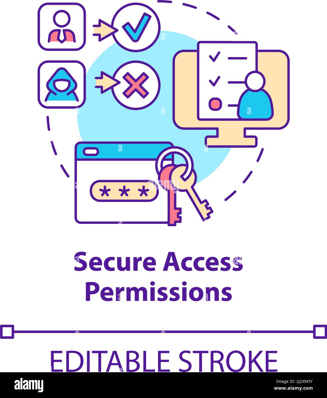 Secure Access Permissions Concept Icon Stock Vector Image And Art Alamy
