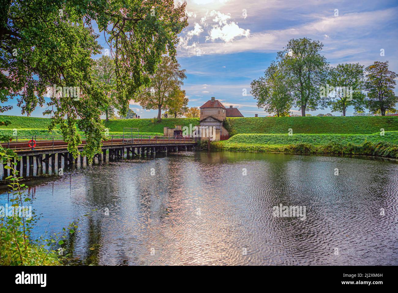 Bridge over river and entrance to the Norways Gate from Norways Reduit ...