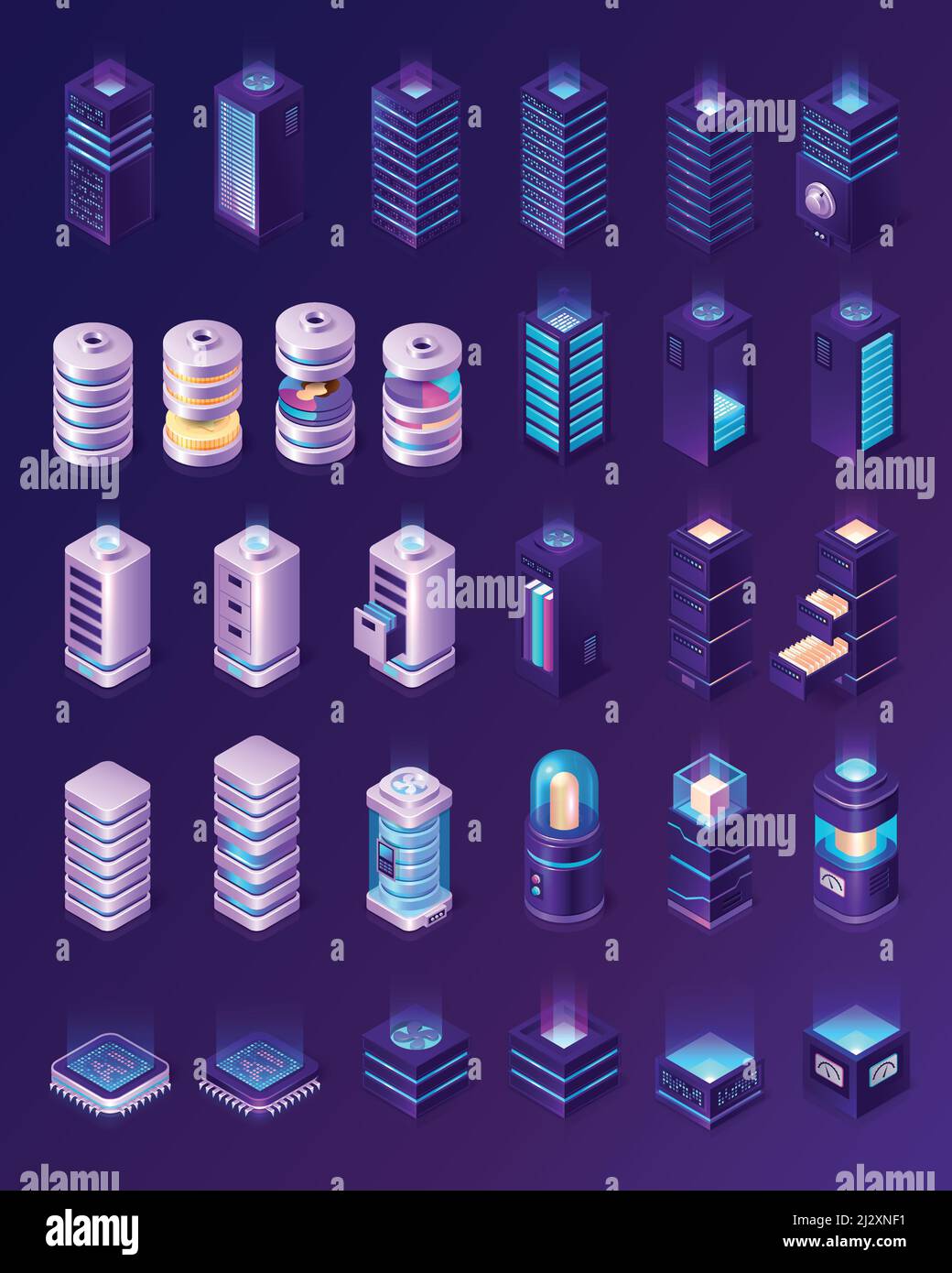 Computer server racks isolated on Stock Vector Images - Alamy