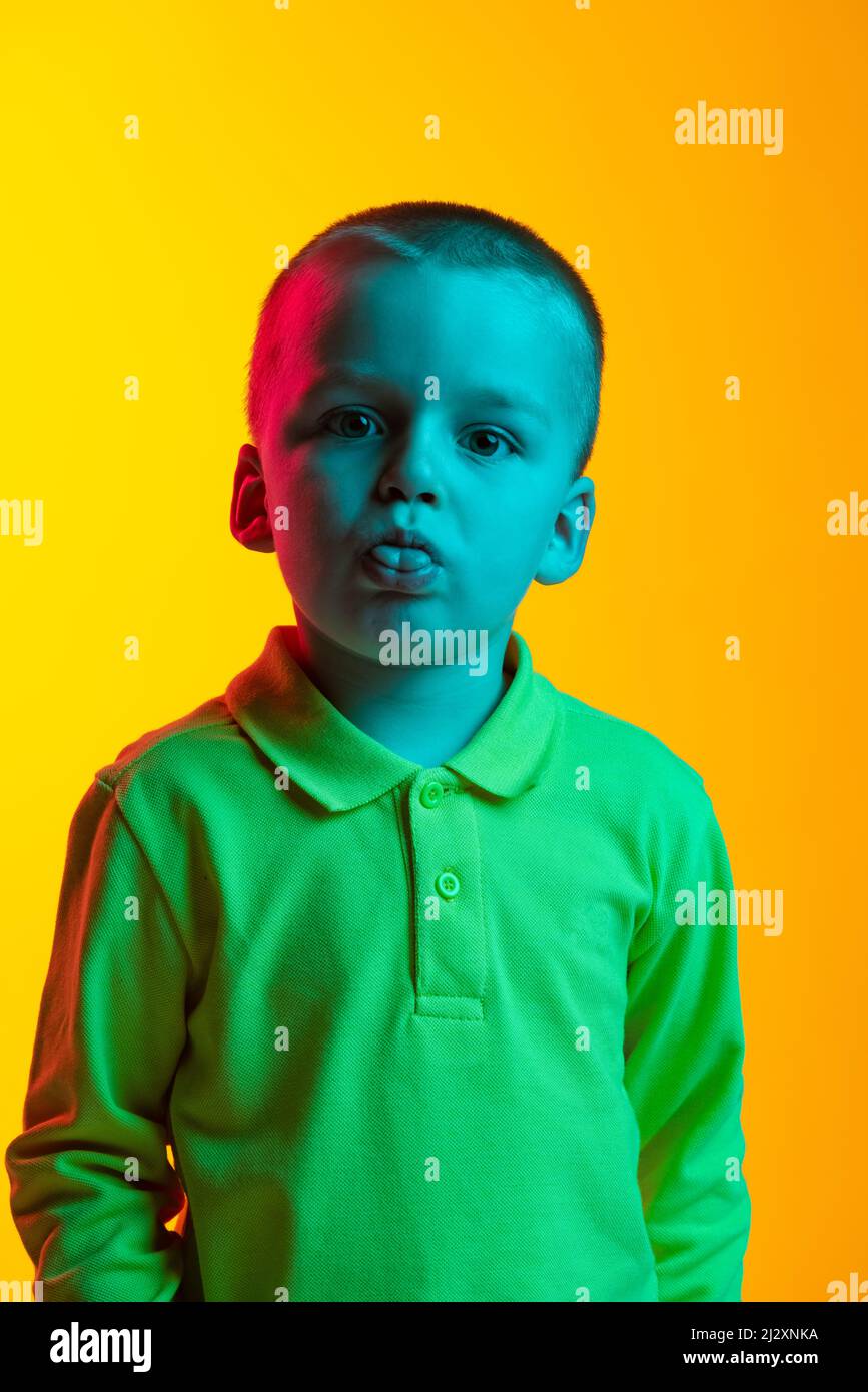 Child making face isolated hi-res stock photography and images - Alamy