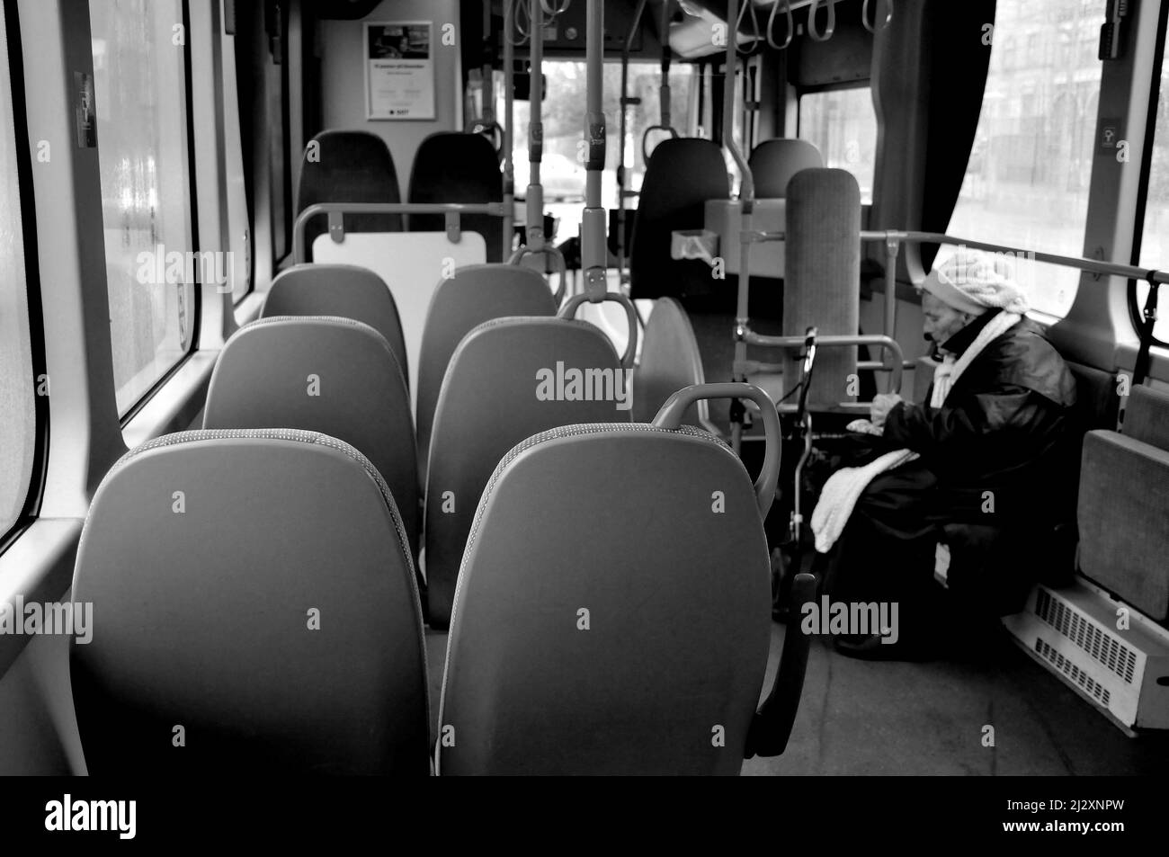 Copenhagen/Denmark/.04 April 2022/.Senior travel with danish public bus ...