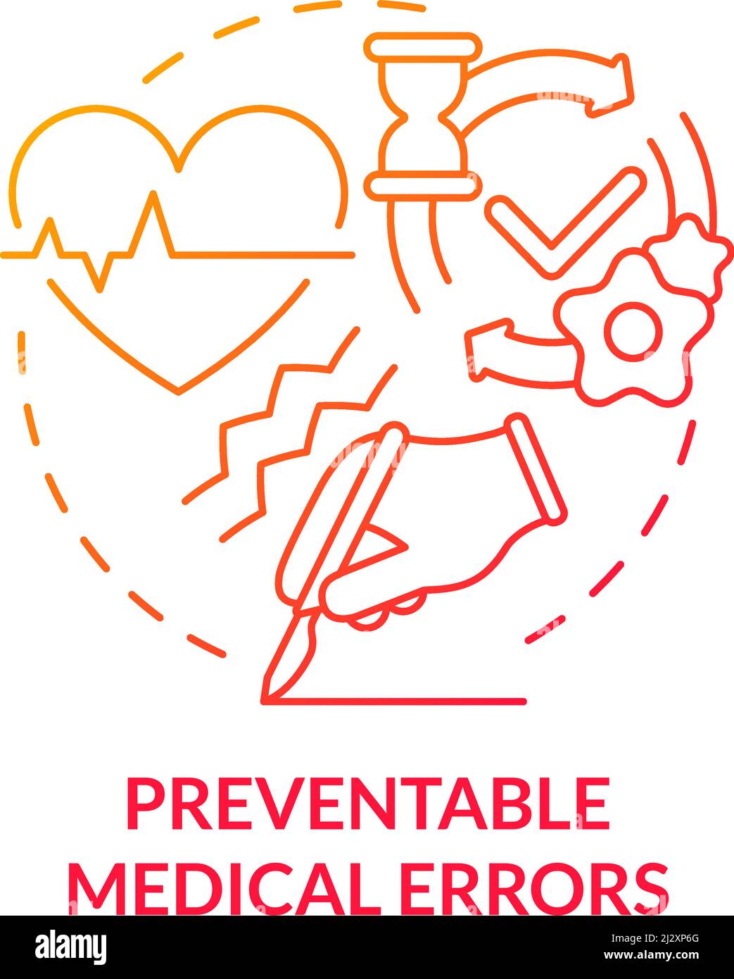 Preventable medical errors red gradient concept icon Stock Vector Image ...
