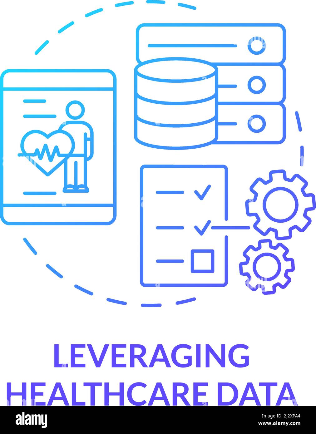Leveraging healthcare data blue gradient concept icon Stock Vector ...