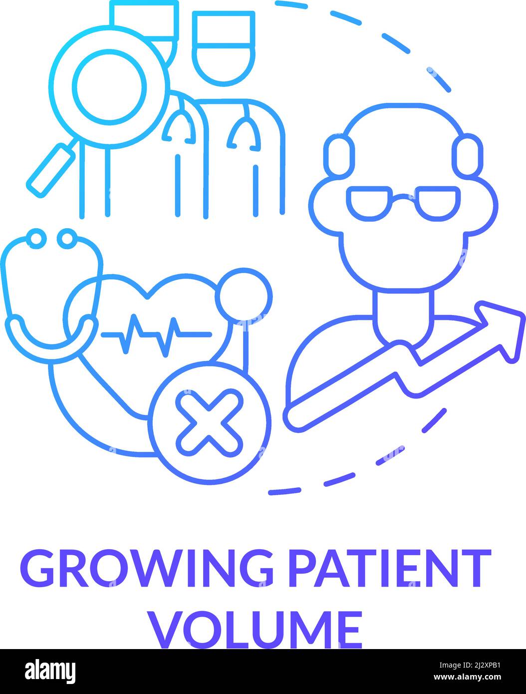 Growing patient volume blue gradient concept icon Stock Vector Image ... Growing patient volume blue gradient concept icon Stock Vector Image ...