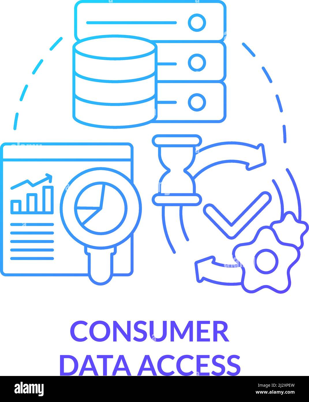 Consumer data access blue gradient concept icon Stock Vector Image ...