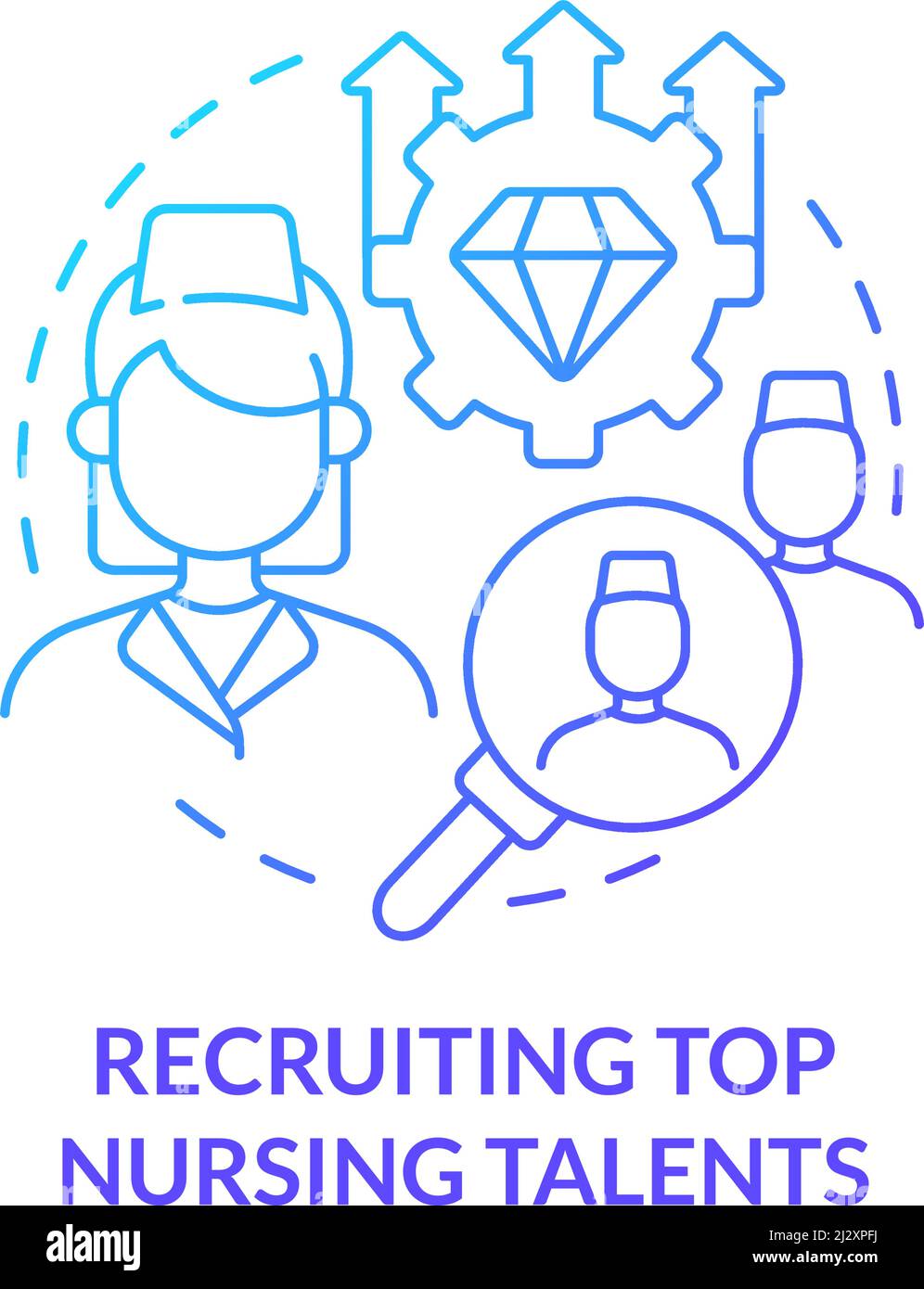 Recruiting top nursing talents blue gradient concept icon Stock Vector ...